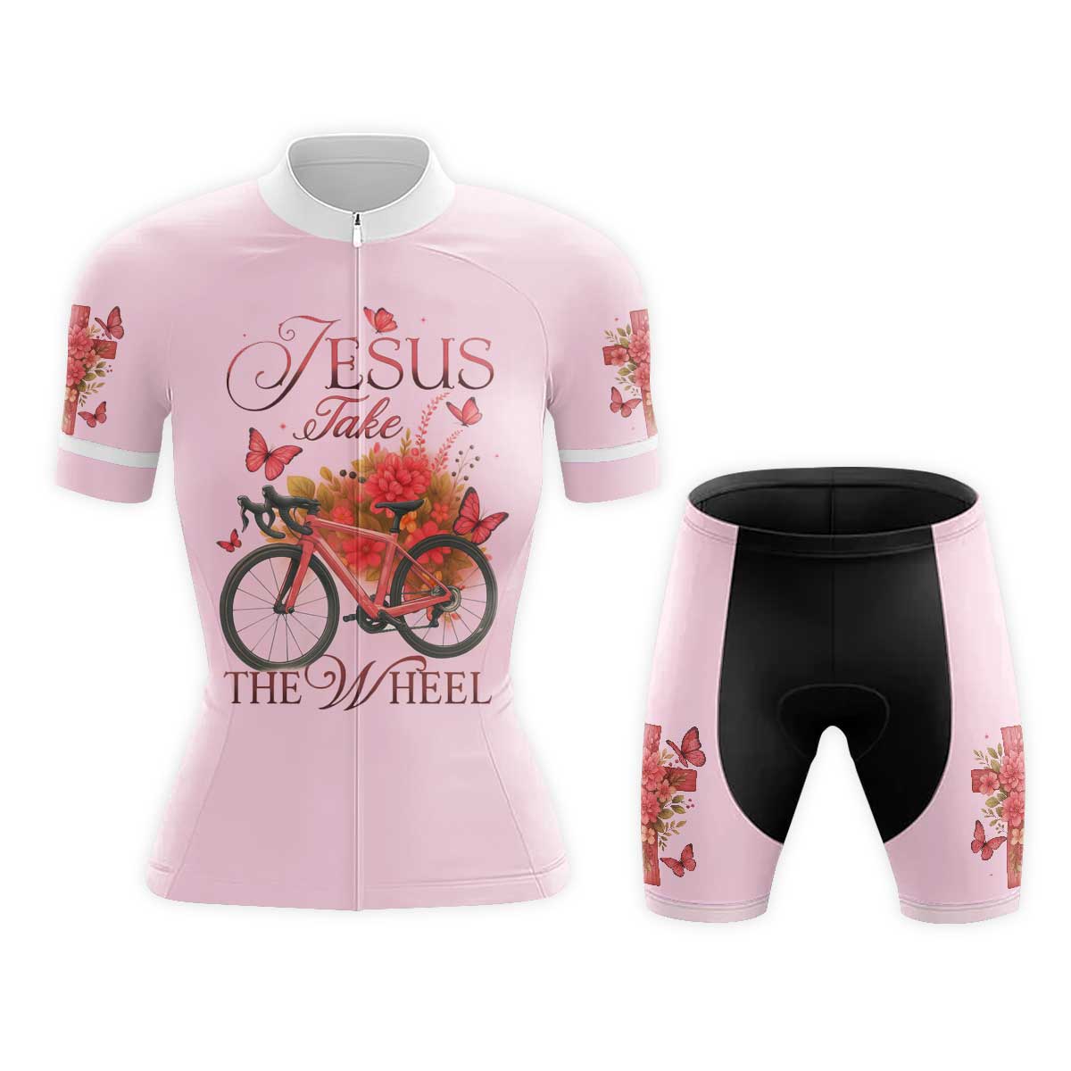 Jesus Take The Wheel Women's Cycling Jersey Set, Road Bike Cycling Kit ...